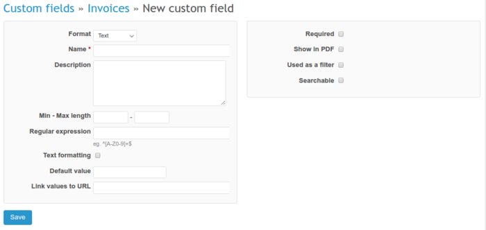 Custom fields | RedmineUP Help | Invoices plugin documentation